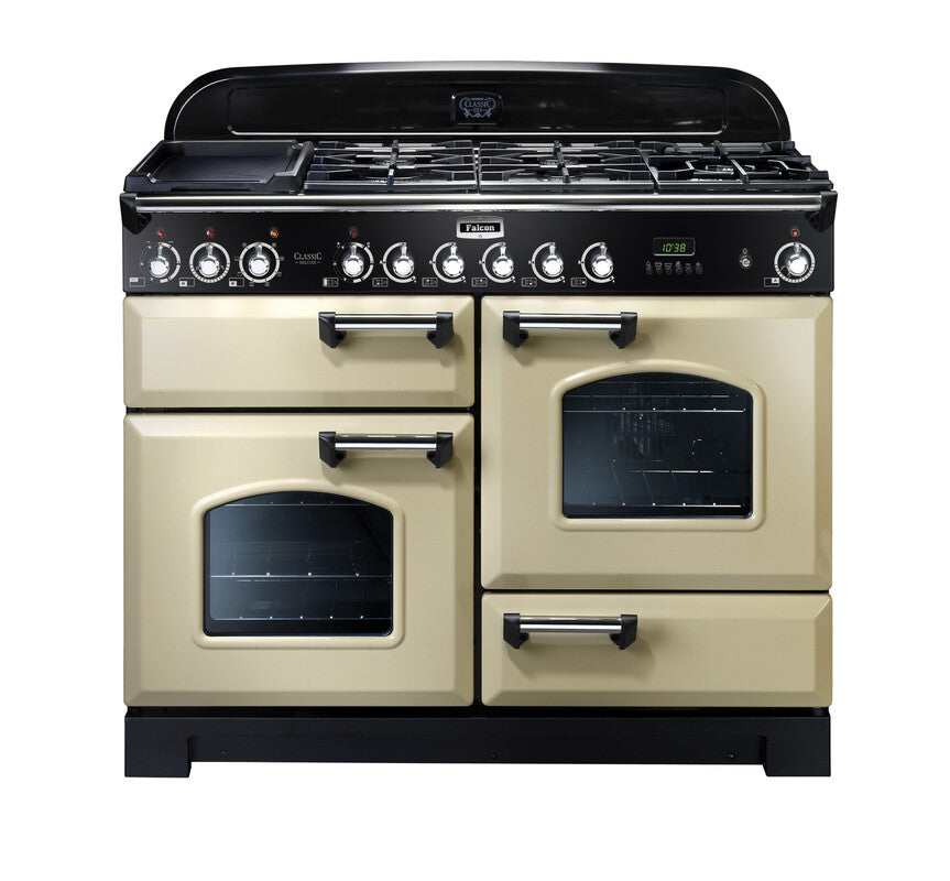 FALCON CLASSIC DELUXE 110CM DUAL FUEL COOKER CREAM CHROME – Total Kitchens