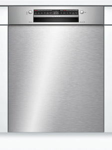 BoschSeries 4 Built-under Dishwasher, 60cm Brushed steel anti-fingerpr ...