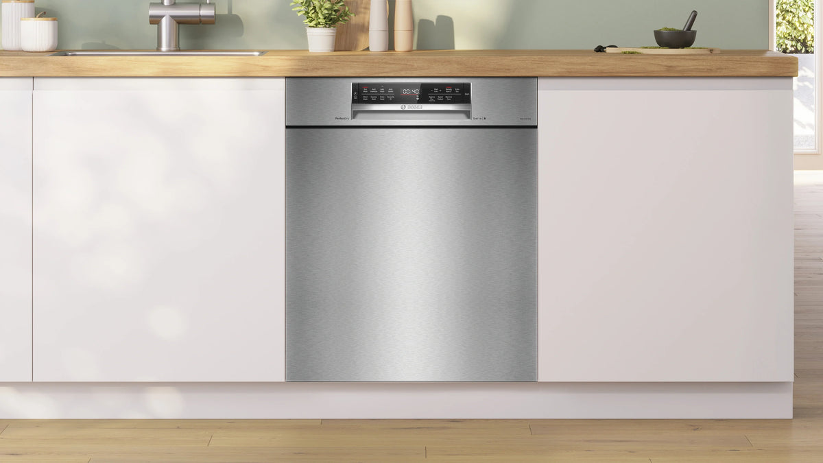 Bosch Series 8 Built-under Dishwasher, 60cm Brushed steel anti-fingerp ...
