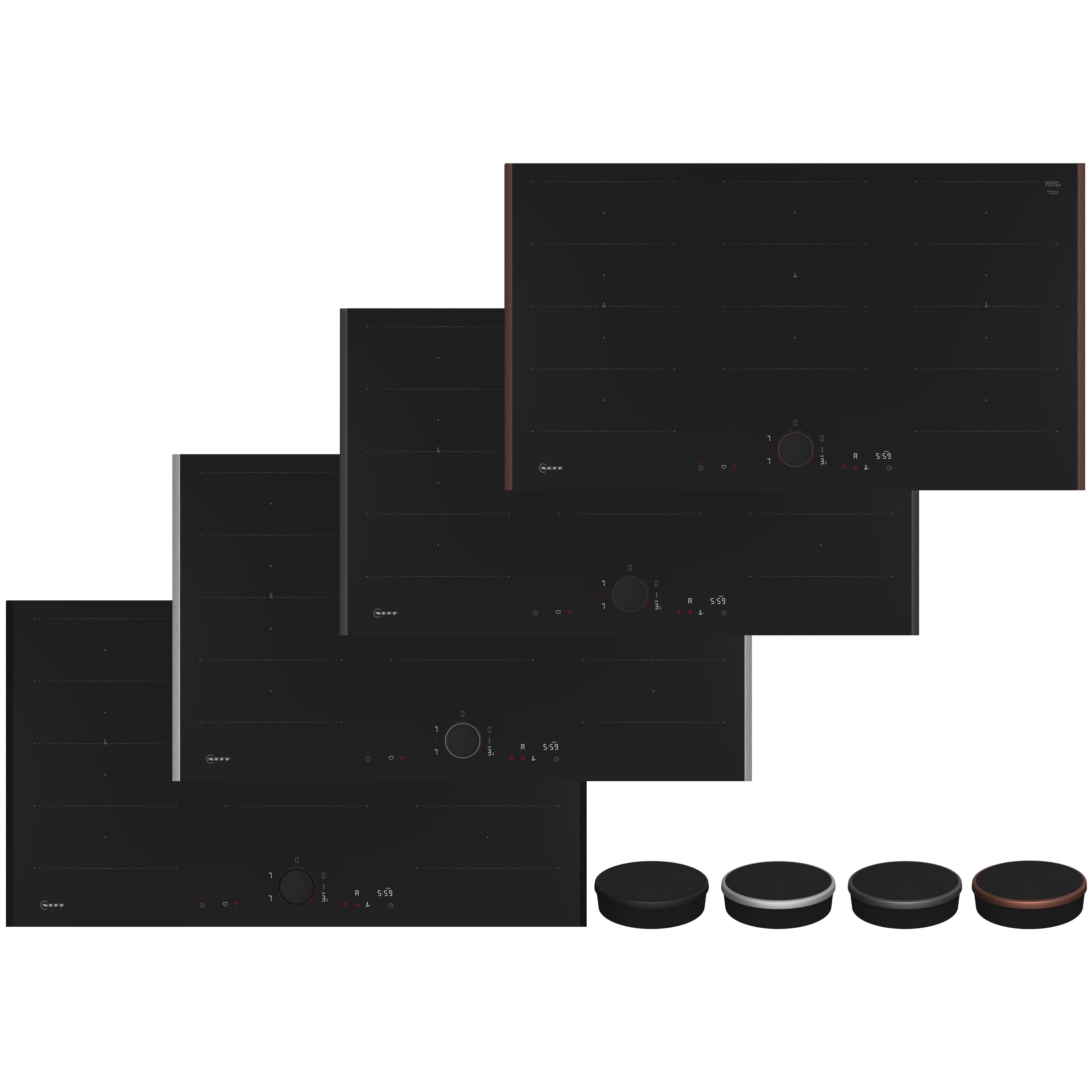 NEFF N90 Flex Design Induction cooktop, 90cm, 5 zones - 3 FlexInductio ...